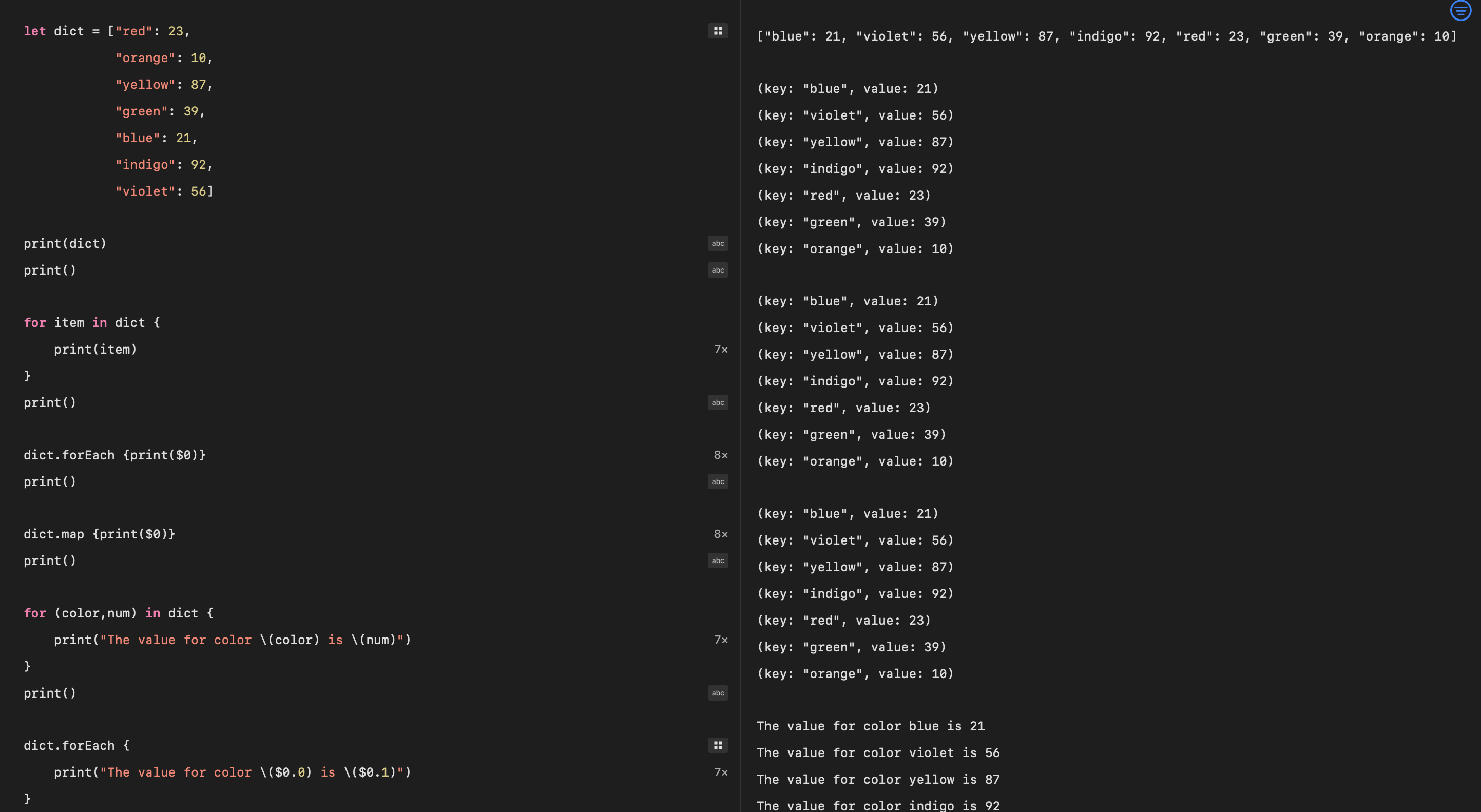 Iterating Over A Dictionary In Swift Software Development Notes